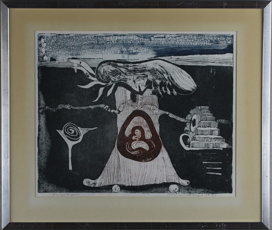 THORMOD LARSEN. Etsning, komposition, signerad, 1971. Konst - Grafik ...