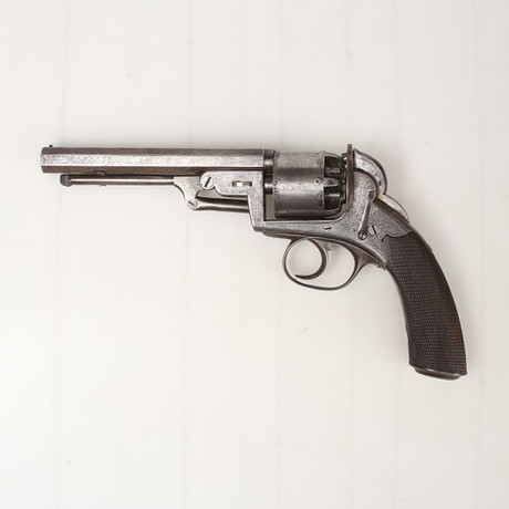 BLOCK REVOLVER, Webley Bentley, double action, manufactured around 1850 ...