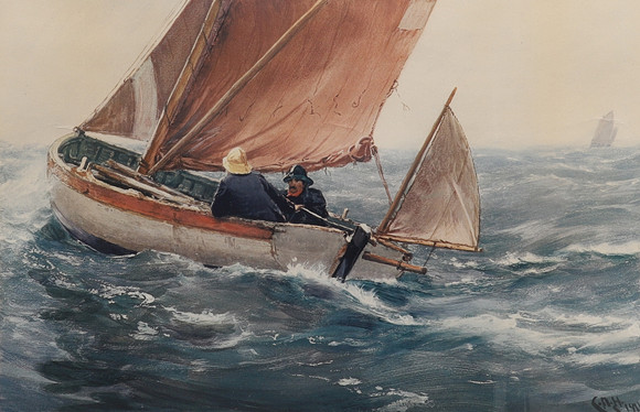 CHARLES NAPIER HEMY (BRITISH, 1841-1917). FISHERMEN AT SEA. Art ...