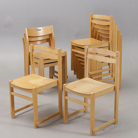 STOLAR, 10 st, stapelbara, trä. Möbler - Fåtöljer & Stolar - Auctionet