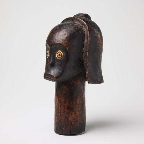 RELIQUARY HEAD, "Nlo Byeri", Fang, probably Betsi Gabon, carved and ...