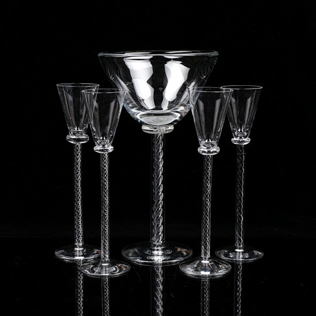 POKALGLAS, Glimma samt SNAPSGLAS, 4 st, med luftspiral. Glas - Serviser ...