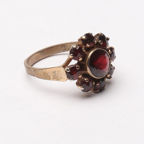 RING, silver med granater, 1900-tal. Smycken & Ädelstenar - Ringar ...