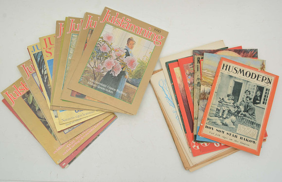 Jultidningar. Julstämningen, Julglimten, m.m. 31 st. Böcker, Kartor ...