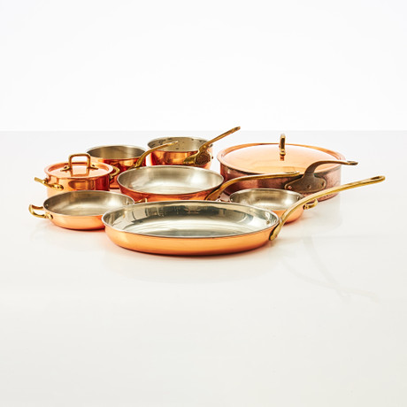 KITCHEN EQUIPMENT, 8 dlr, copper, including Krögarhuset, inside tinned ...