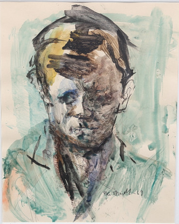 PÄR THORELL. Självporträtt. Blandteknik, signerad Pär Thorell, daterad ...