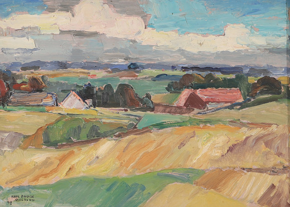 KARL ENOCK OHLSSON. Scanian landscape, oil on Board, signed -49. Art - Paintings - Auctionet