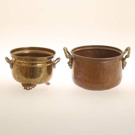 OUTER LINING, 2 pieces, copper and brass. Silver & Metals - Pewter ...