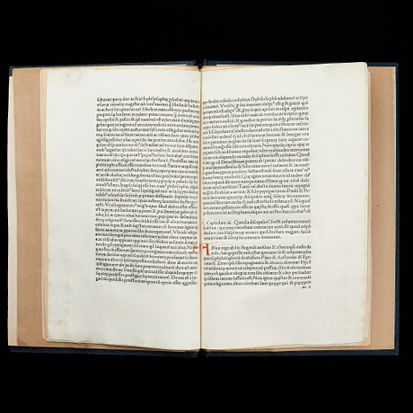 INCUNABLE, fragment, 11 leaves, Lucius Lactantius, Coelius Firmianus ...