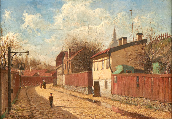CARL EWALD LÖNNGREN (1839-1902) Street scene from Stockholm, signed and ...