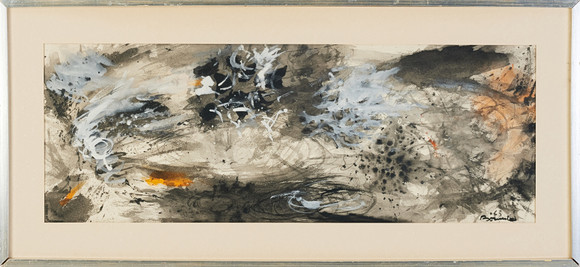 OLLE BONNIÉR. Abstract Expressionism, 1963, gouche on paper, signed ...