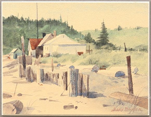 JERRY BECKER. "Beaches Houses", USA, watercolor, signed. Art ...
