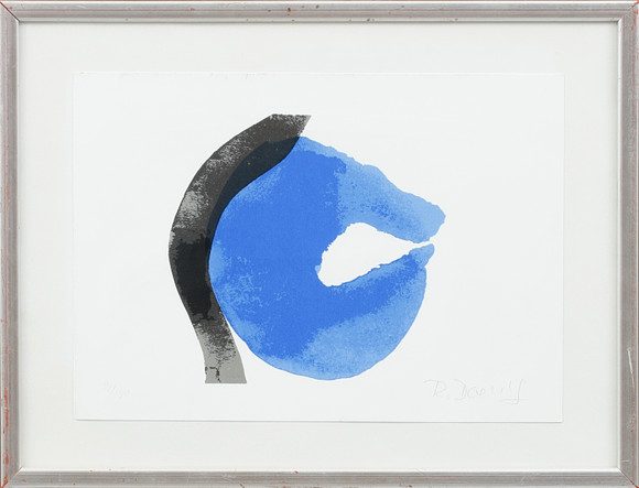 ROSWITHA DOERIG. Komposition, färglitografi, signerad och numrerad 91/ ...