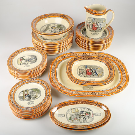 DINING SET, 52 pieces, "Illustrations from Dickens", William Adams ...