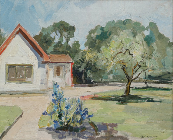 KNUT NORMAN. Oil on canvas, garden motif, signed. Art - Paintings ...