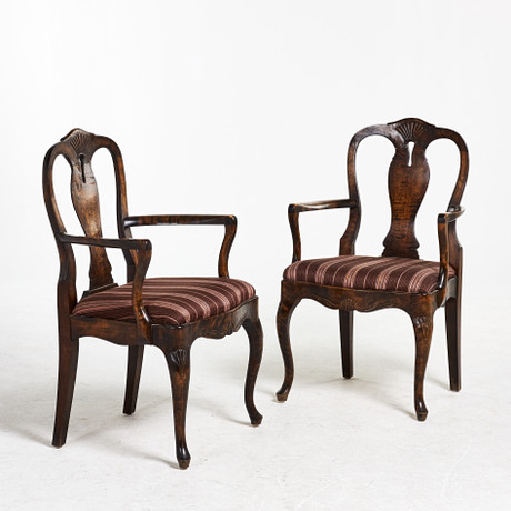 BRAZOS, pareja, mediados del siglo XX, estilo rococó, abedul flameado ...