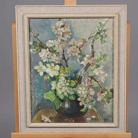 GRETA SCHALIN. OIL ON CANVAS, signed and dated -65. Art - Paintings ...