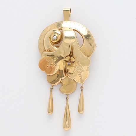 PENDANT/BROOCH, 18k gold, GD&Co, 1920. Jewellery & Gemstones - Brooches ...
