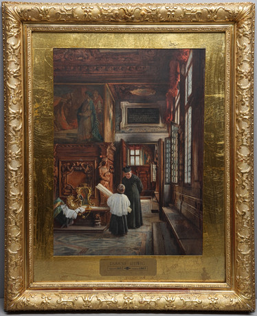 LUDWIG PASSINI (ÖSTERRIKE 1832-1903). Slottsinteriör, akvarell. Konst ...