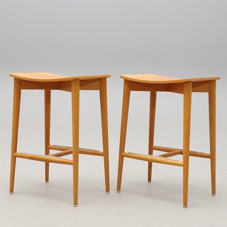 JONAS LINDVALL. BAR STOOLS, A PAIR, "OAK" MANUFACTURED BY SCANDIFORM ...