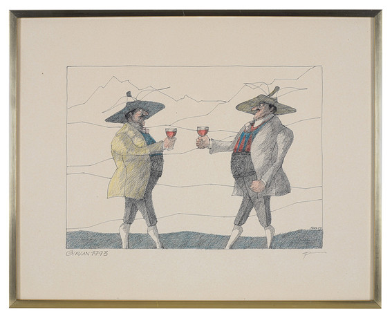 PAUL FLORA. After. "Two Alpine people toasting each other". color ...