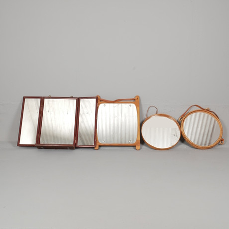 SPEGLAR. Omkring 1900-talets mitt. 4 st. Bla Glasmäster Markaryd ...