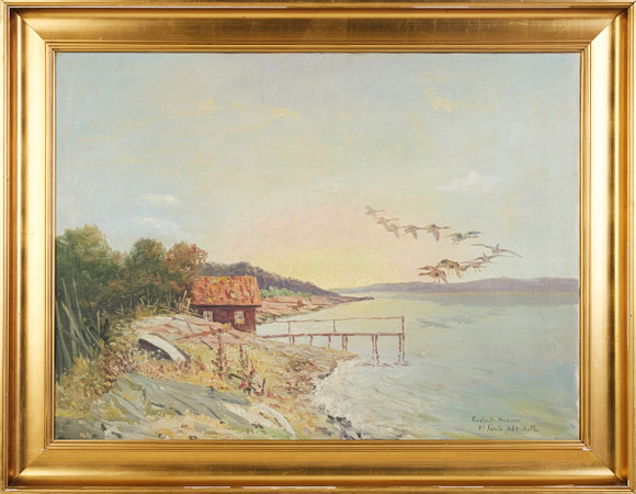 KOFOED-HANSEN ( 1879 - 1959). "Den gamle jakt hutten". Konst - Måleri ...