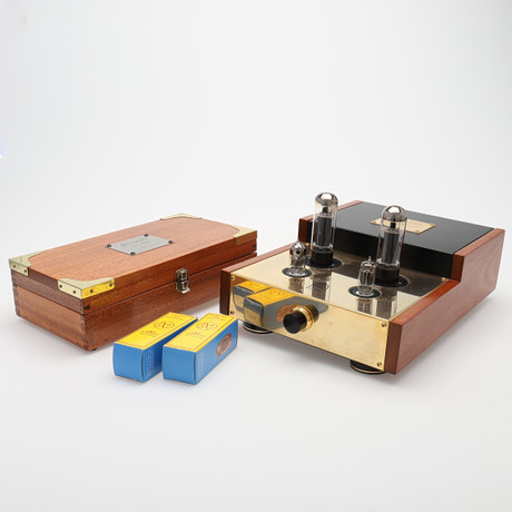 TUBE AMPLIFIER, Audion Triode, EL 34 type, mahogany framed, 1990s ...