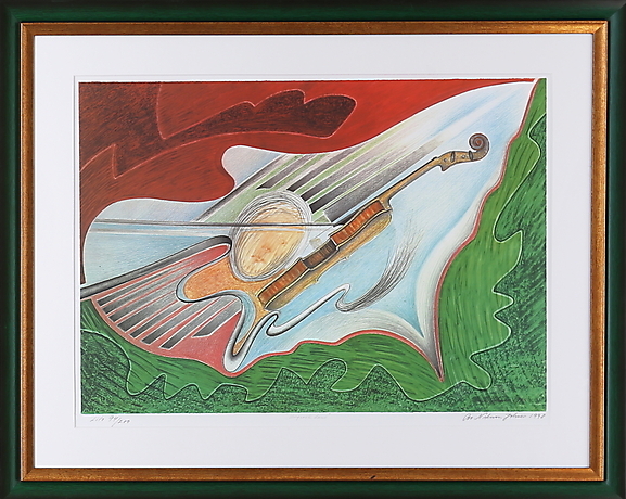 BO NILSSON JOHNÉR. Composition, color lithograph, numbered, 94/200 ...