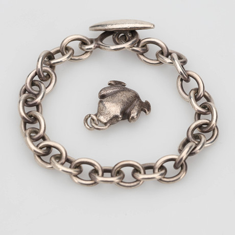 GEIRG JENSEN. Armlänk + berlock Groda, ankarlänk, sterlingsilver ...