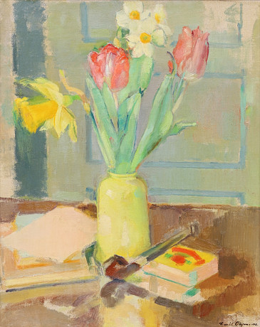 EMIL OLSSON. Blomsterstillben. Signerad och daterad -46. Konst - Måleri ...
