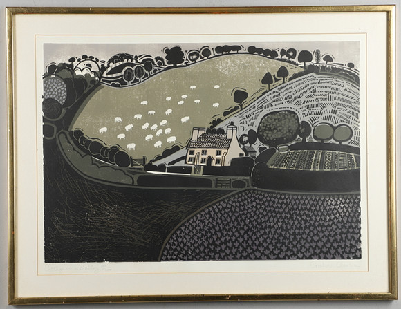 GRAHAM CLARKE (B.1941). COTTAGE IN A VALLEY. Art - Engravings & Prints ...