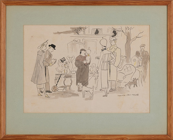 MAURICE VAN MOPPÈS. The street scene. Art - Engravings & Prints - Auctionet