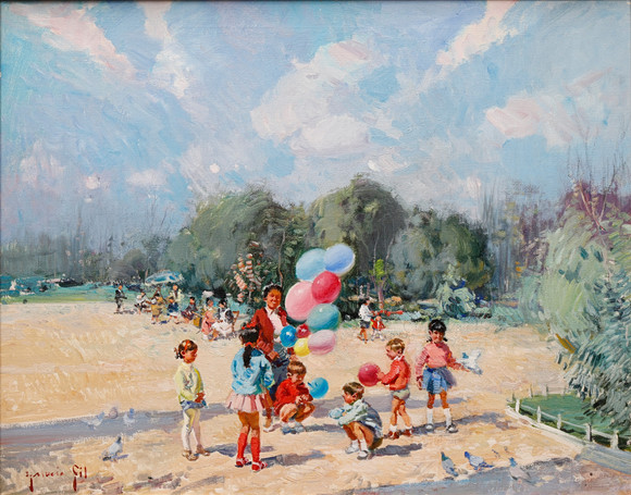 IGNACIO GIL. Garden. Art - Paintings - Auctionet