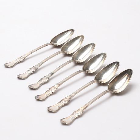 TESKEDAR/DESSERTSKEDAR, 6 st, silver, Olga-typ, Gustaf Dahlgren, Malmö ...