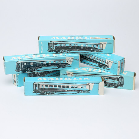 MÄRKLIN 6 passenger train carriages, original packaging. 4033 in carton ...