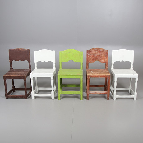 STOLAR, 5 st, allmoge, 1800-tal. Allmoge - Möbler - Auctionet