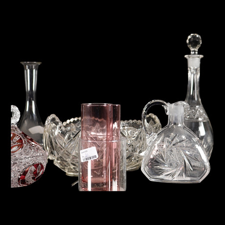 GLASS OBJECTS, 6 parts, 1900s. Glass - Other - Auctionet