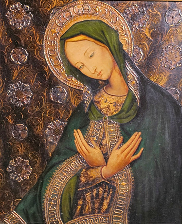 ICONO RELIGIOSO SIGLO XX. VIRGEN MARÍA. TALLA EN MADERA POLICROMADA ...