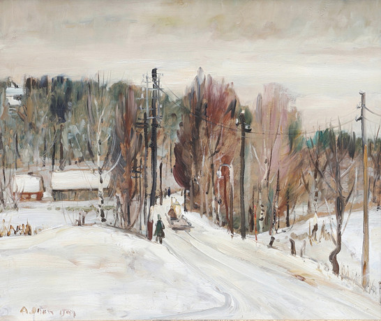 ANDERS OLSON. VINTERLANDSKAP. Konst - Måleri - Auctionet