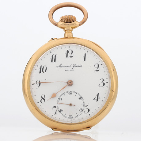 MERMOD FRÈRES Pocket watch, Switzerland, 18K gold, manual, anchor ...