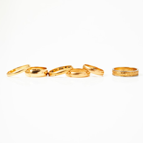 WEDDING RINGS, 5 pcs., 18k gold, ENGINEERING RING, 18k red/white gold ...