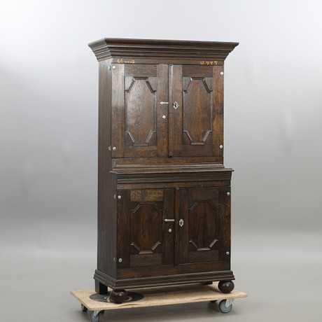 CABINET, baroque style with original lock, dated 1777. Furniture ...
