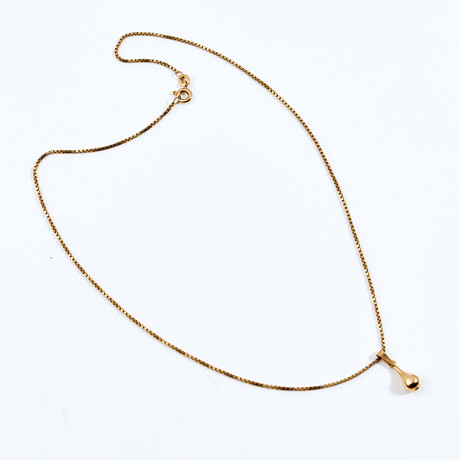 NECKLACE, 18k gold, with drop-shaped pendant. Jewellery & Gemstones ...