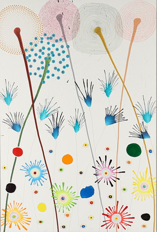 DAN BENNETT. (b 1975) "Arctotis" 2006, oil on canvas, signed, titled ...