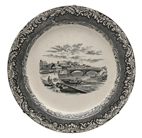 Tryckt lergodsbricka från Royal Sargadelos Factory, från 1800-talet ...