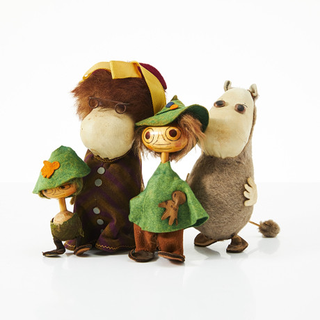 ATELIER FAUNI. muminfigurer, 4 st, "Mumintrollet", "Snusmumriken ...