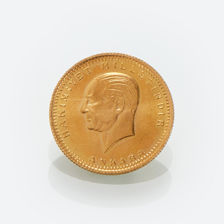 GULDMYNT, "Gold bullion", 100 kurush, 1988/89. Mynt, Medaljer ...
