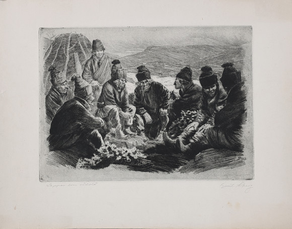 EMIL ÅBERG. Etching, "Notes as advice", signed. Art - Engravings ...