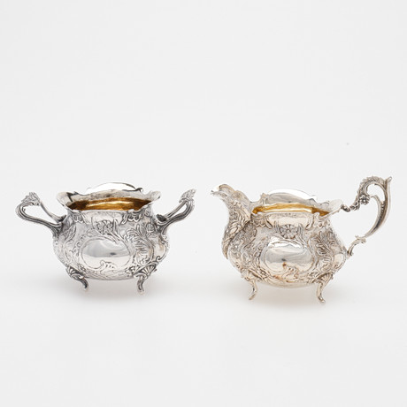 SUGAR BOWL AND CREAM CAN, SILVER, GEWE. Silver & Metals - Silver ...